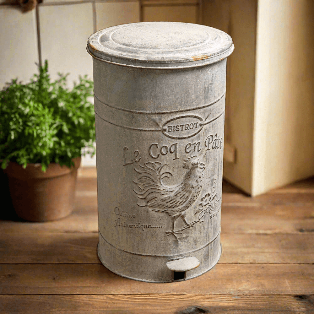 French Country Rooster Trash Can with Foot Pedal – Vintage Shopper