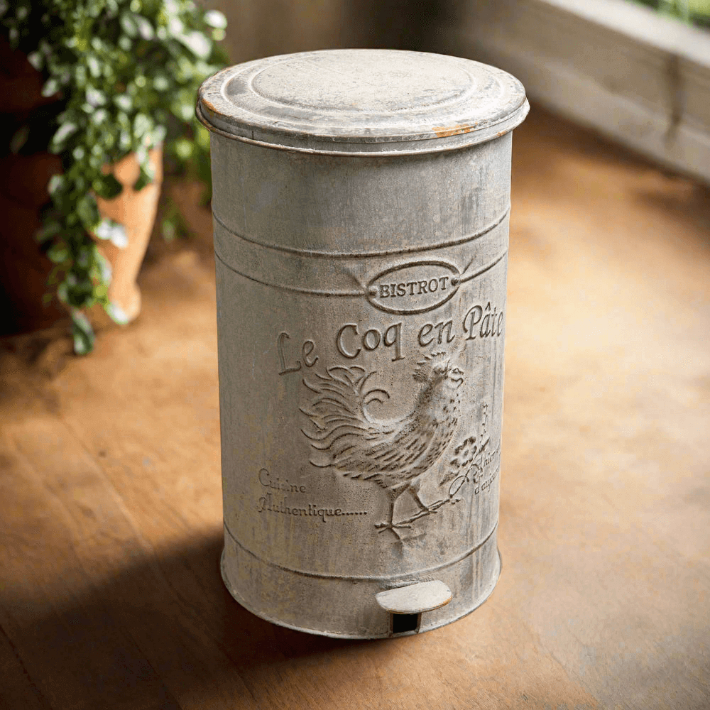French Country Rooster Trash Can with Foot Pedal – Vintage Shopper