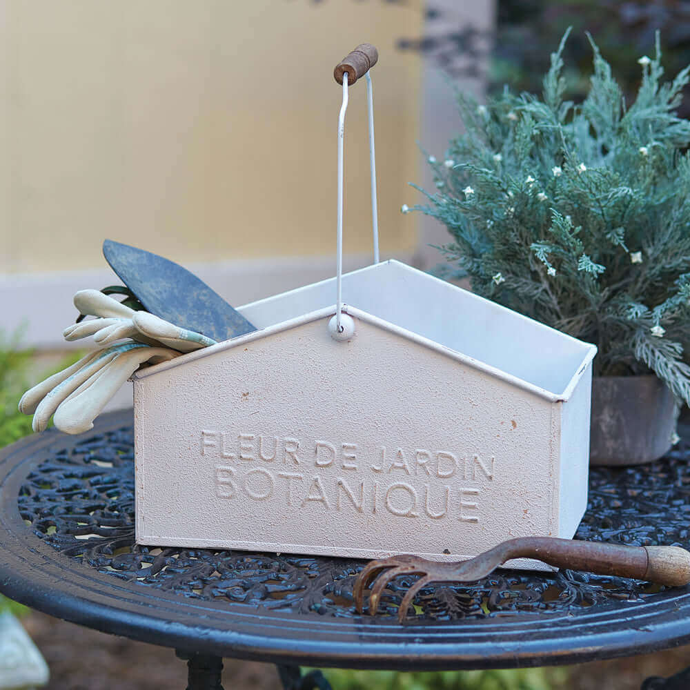 French Metal Flower Container with Handle – Vintage Shopper