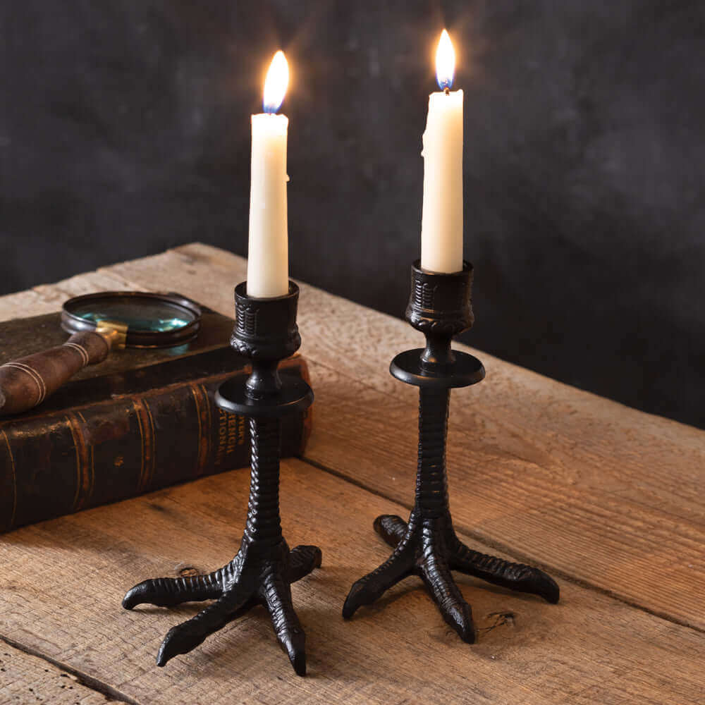 Gothic Crows Feet Candleholders | Halloween Decor – Vintage Shopper