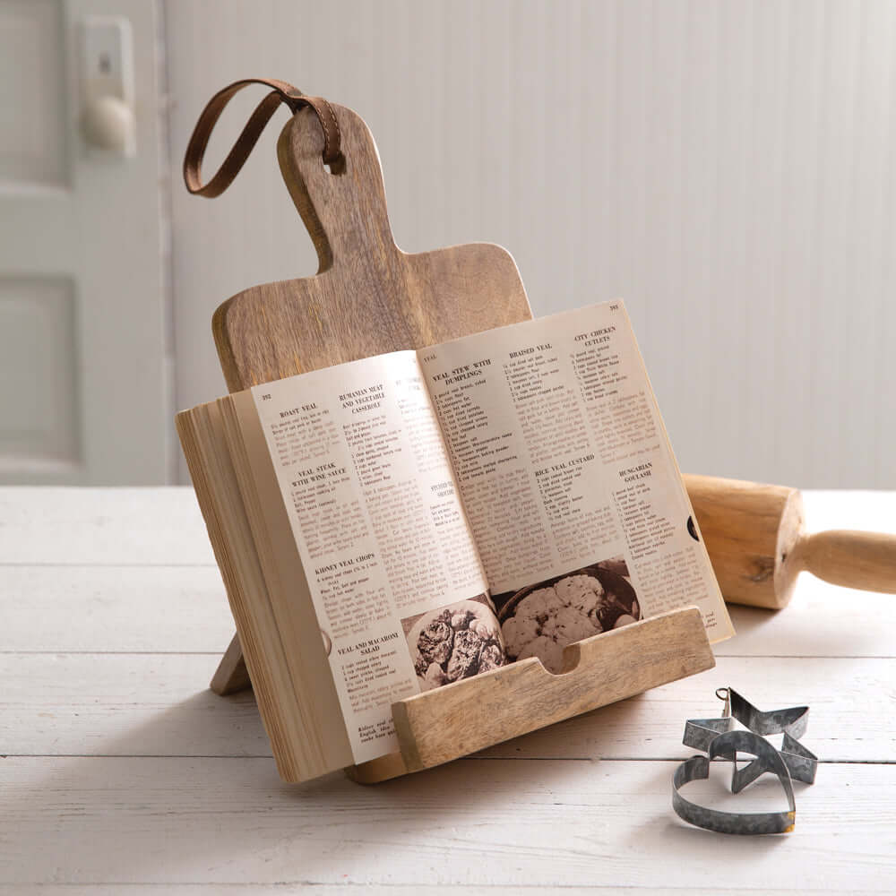 Rustic Cookbook & Tablet Stand | Kitchen Decor – Vintage Shopper